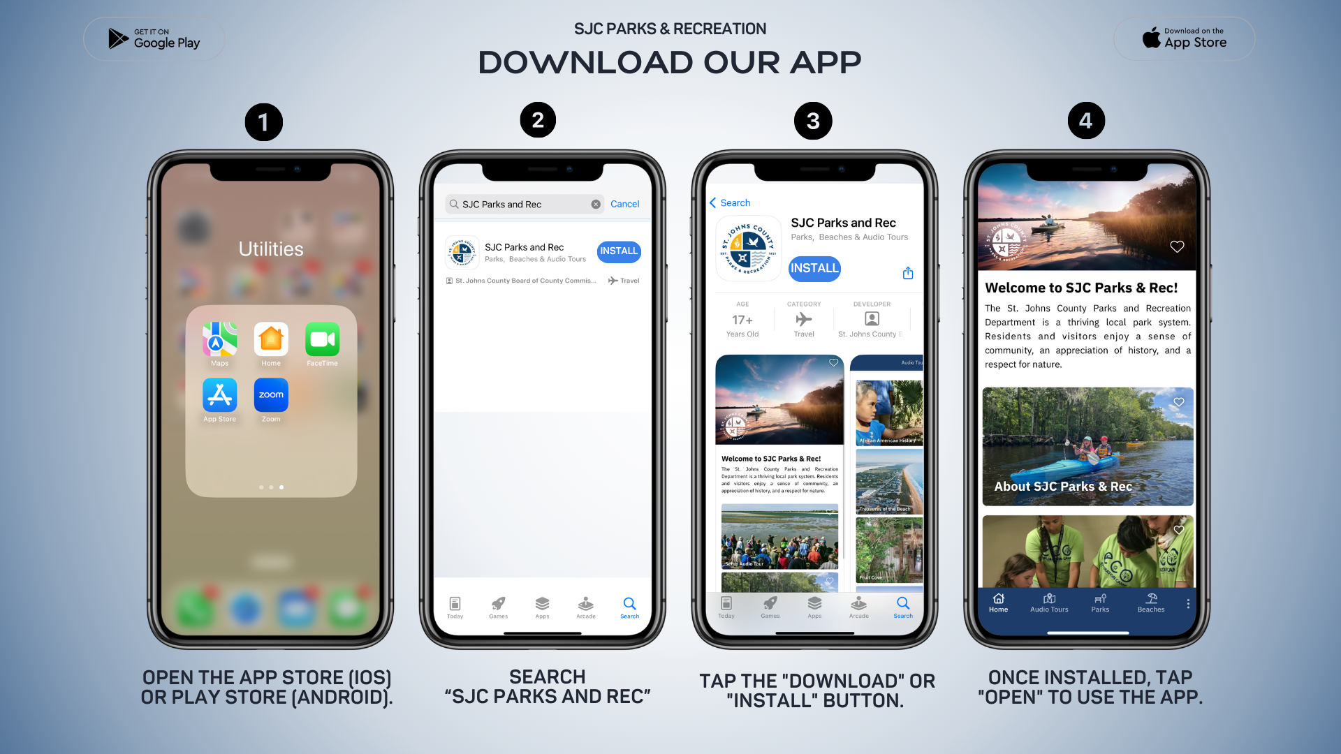 SJC Parks & Rec App - St. Johns County