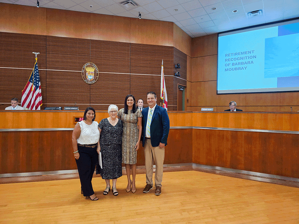 Barbara Moubray Honored for 20 Years of Service - St. Johns County