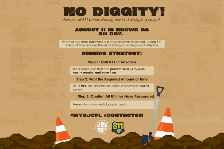 August 11 is 811 Day - St. Johns County